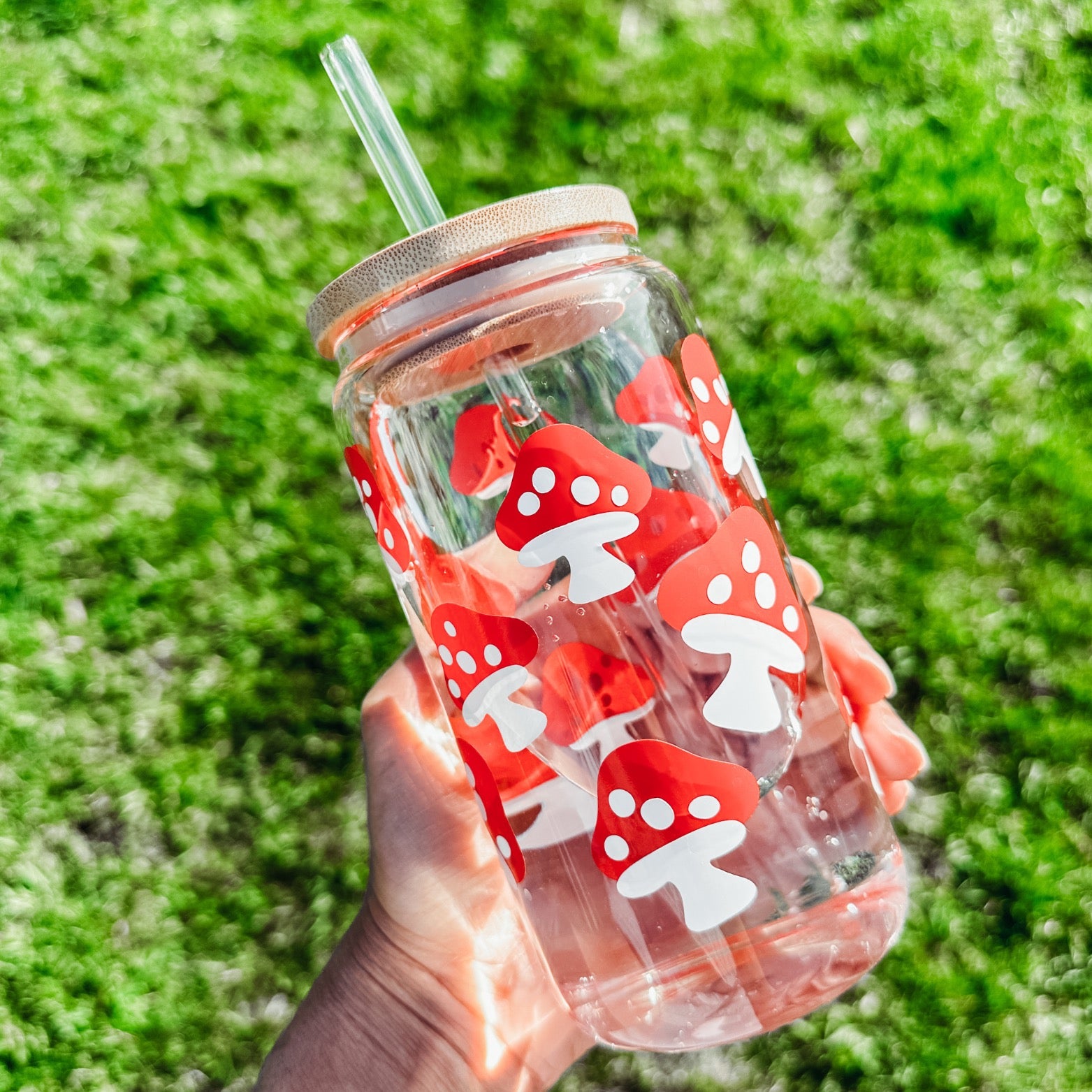 Mushrooms Glass Cup – Ellarie Creates